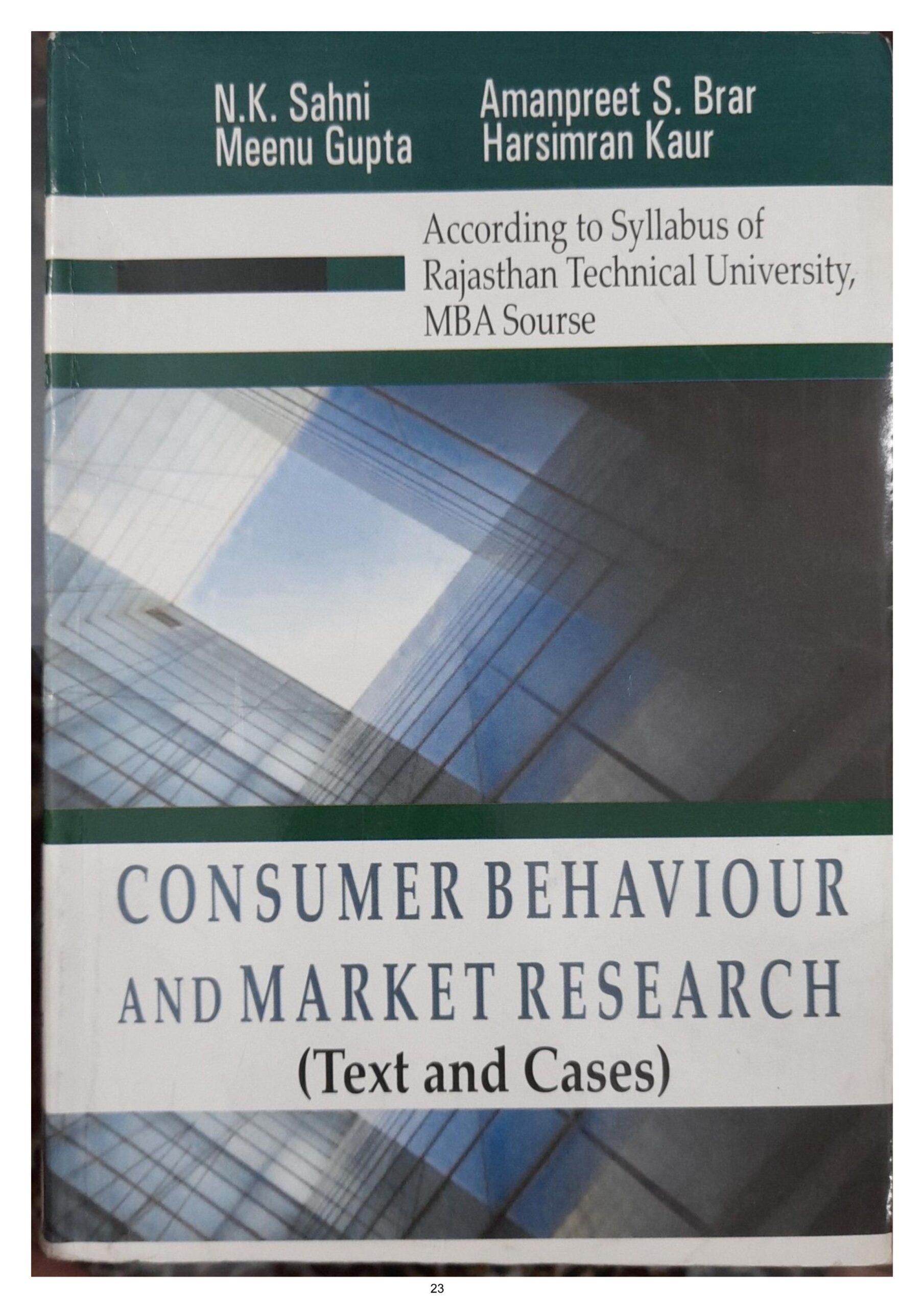 Consumer Behaviour and Market Research – Dr Amanpreet Singh Brar
